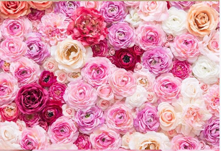 3D Oil Painting Red and Pink Big Rose Wallpaper 3D Hand - Etsy