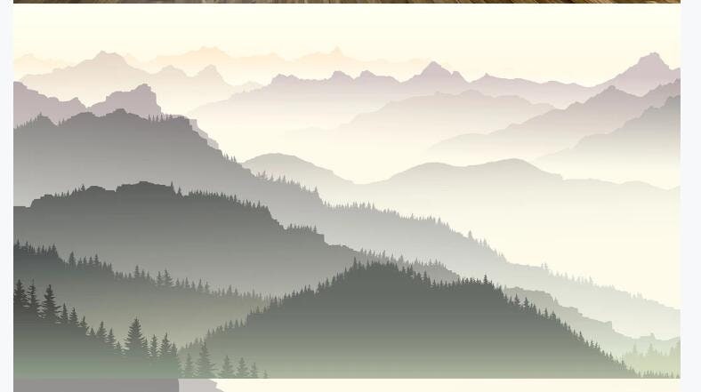 Ombre Mountains Mural Wallpaper Geometry Mountain Landscape - Etsy