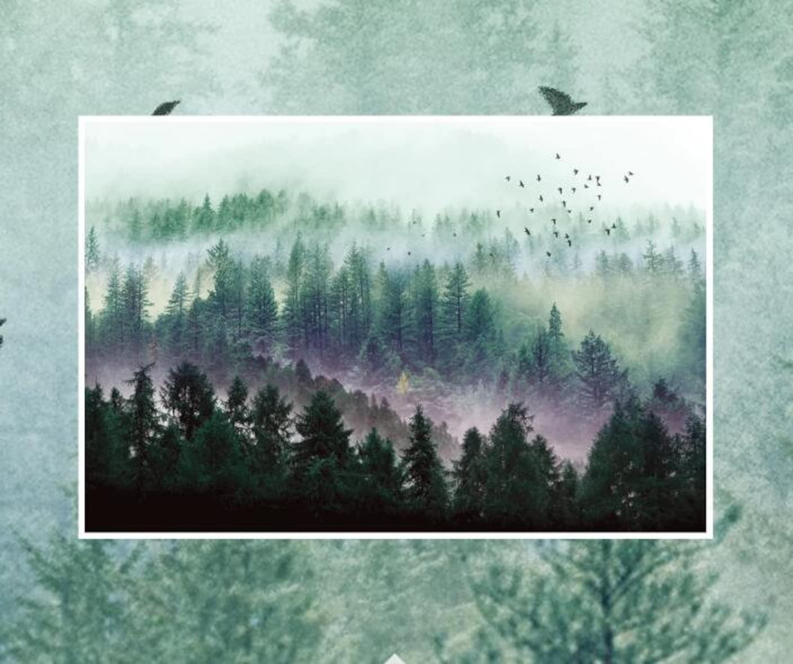 Misty Forest Scene Mural Palm Tree Forests Mural Forest Haze | Etsy