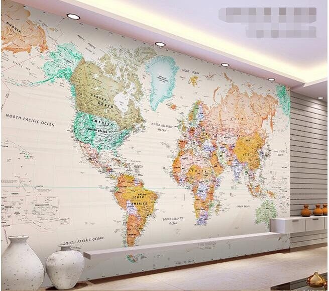 Elegant Light Color Version of the World Map Nursery | Etsy