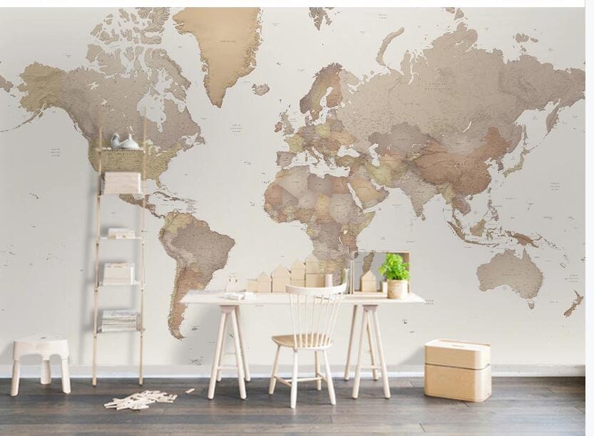 World Map Wall Painting for Living Room Study Room Bedroom - Etsy