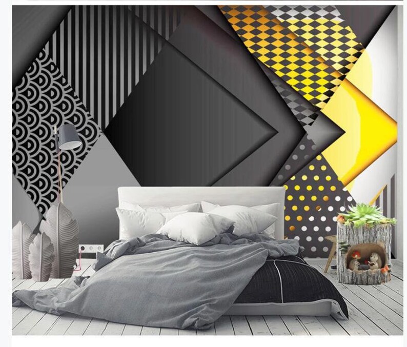 Custom Photo Wallpaper 3D Personality Geometry Pattern Living - Etsy UK