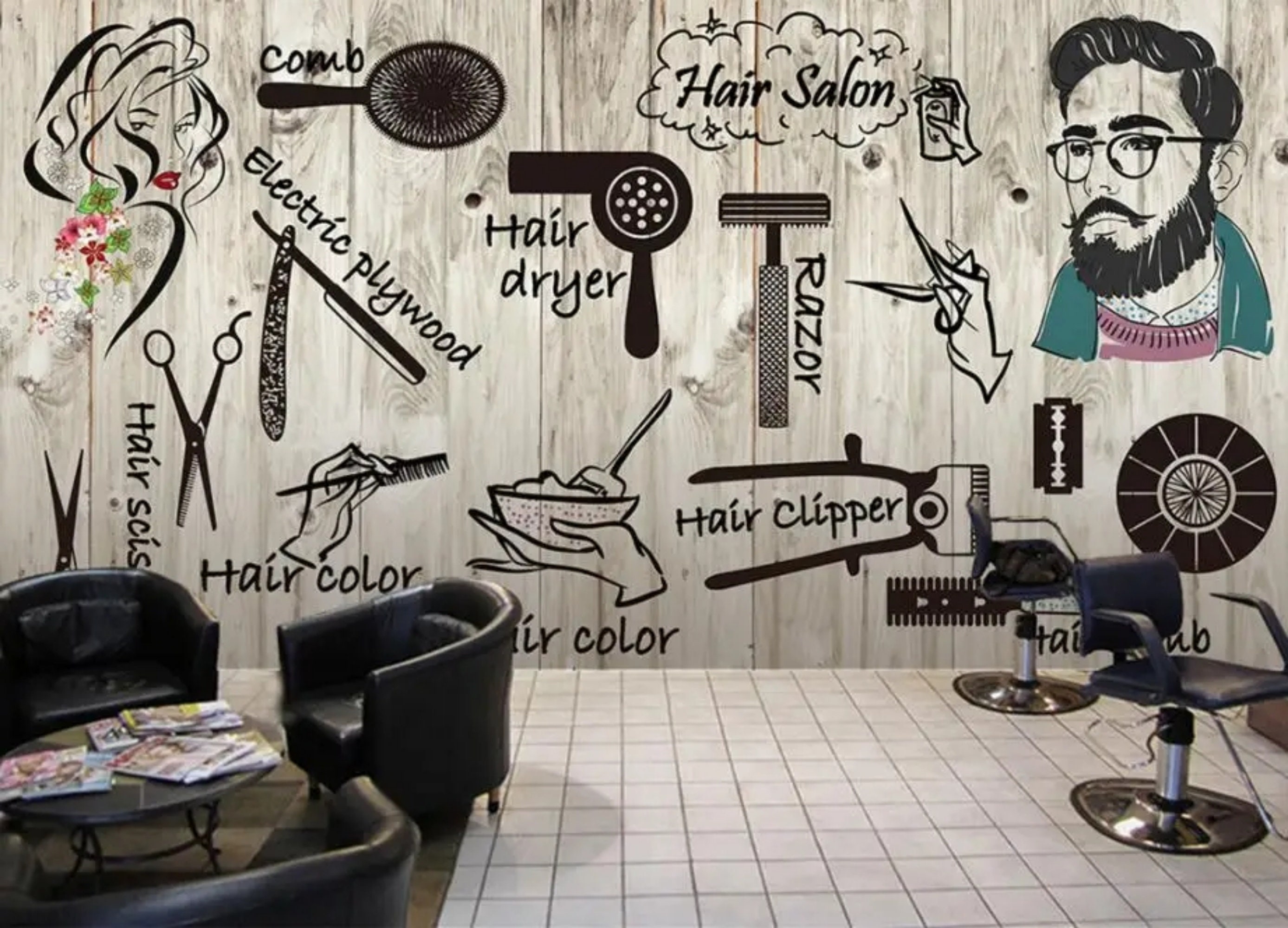 Hair Salon Wall Paper