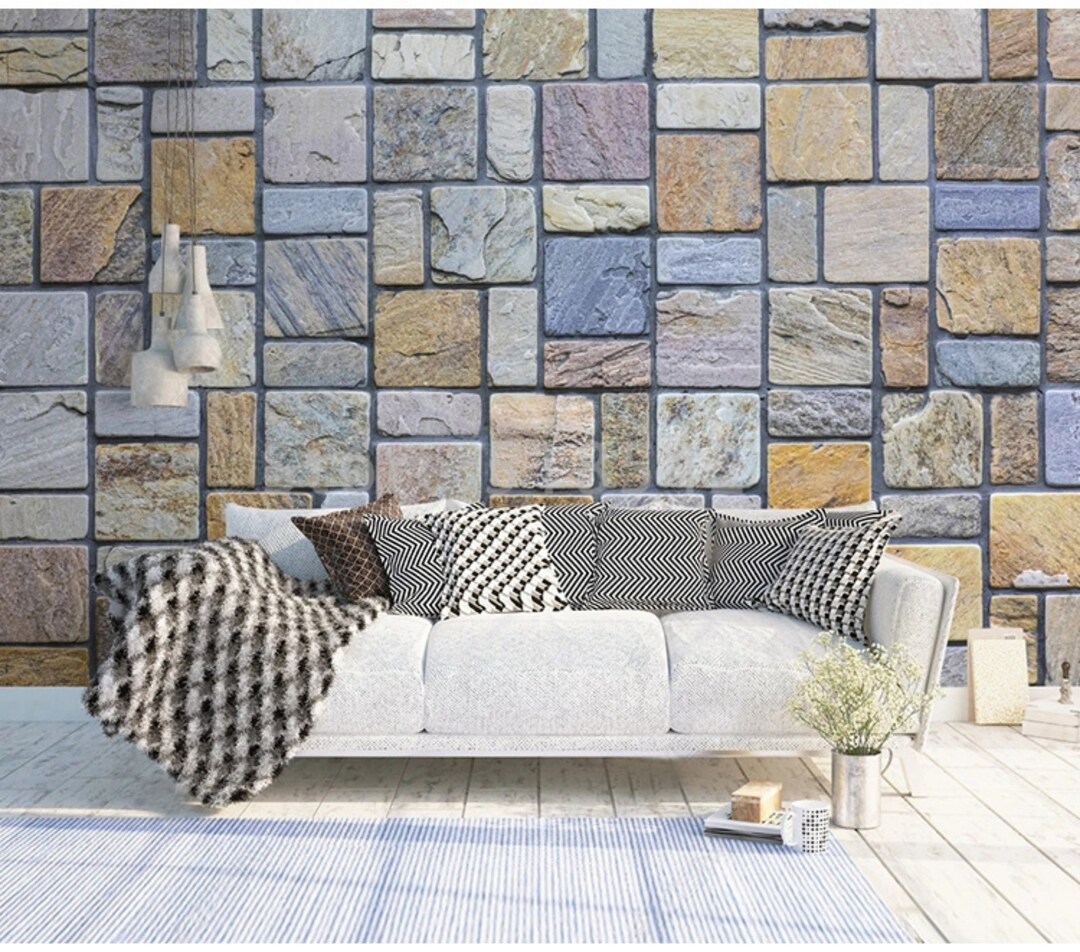3D Stone With Abstract Cement Wallpaper Wallpaper Wall Mural Home Decor for Living Room Bedroom ...