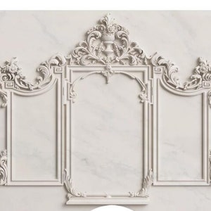 European White Plaster Texture Mirror Wallpaper, Hand Painted Classic ...