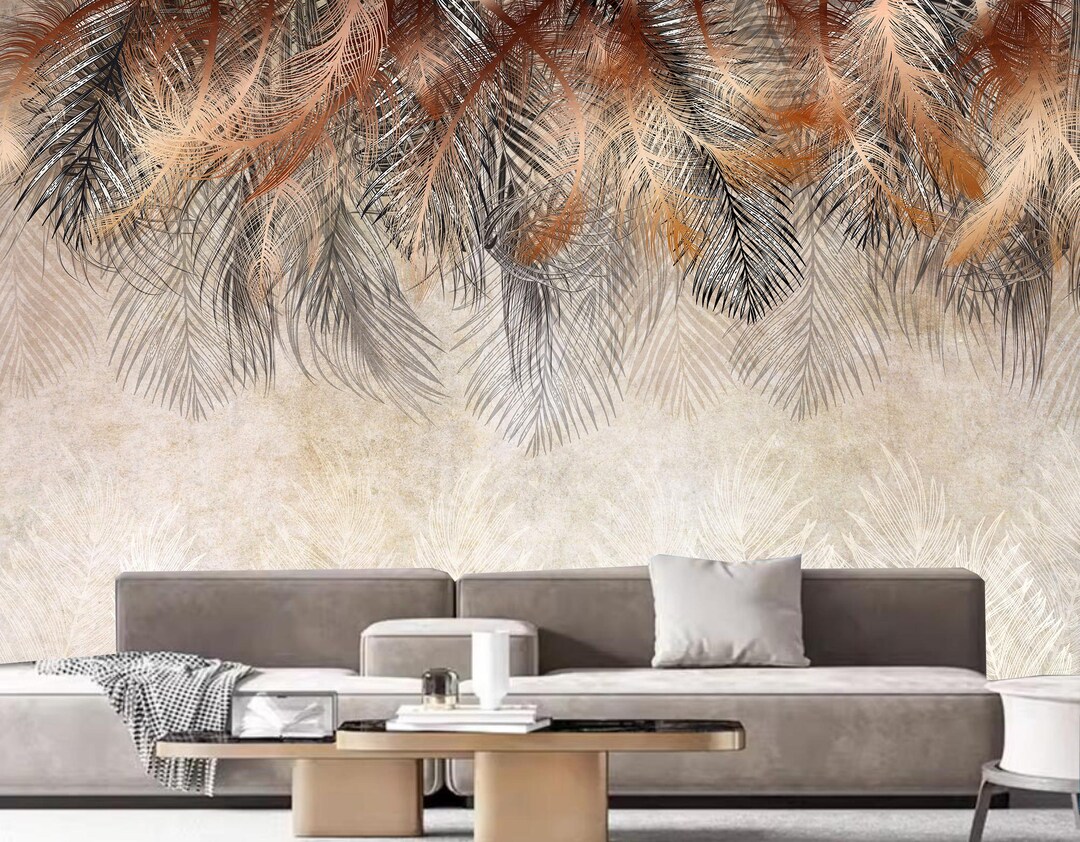 Abstract Hanging Palm Leaves Wallpaper Wall Mural Home Decor - Etsy