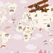 Safari Cartoon World Map Nursery Wallpaper, Handpainted World Map ...