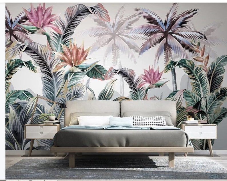 Tropical Rainforest Huge Trees Jungle Wallpaper Wall Mural - Etsy