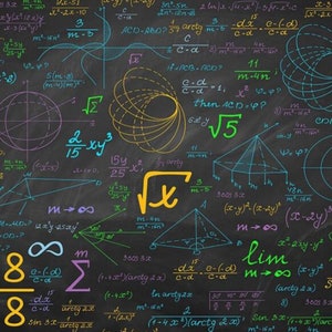 Math Formulas Colored Chalk Blackboard Background Wallpaper Wall Mural ...