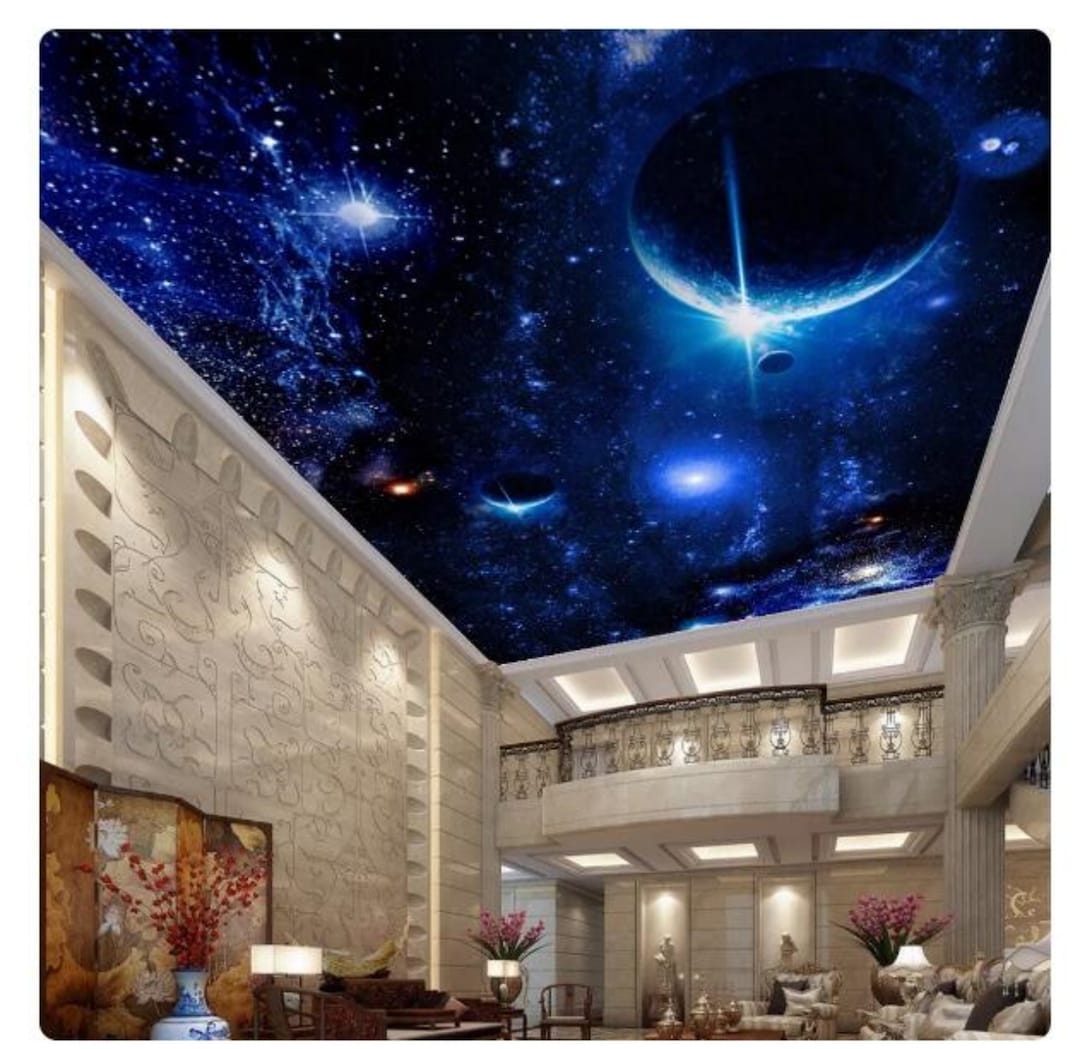 Star Planet Universe Ceiling Mural: Space Theme Wallpaper - Etsy