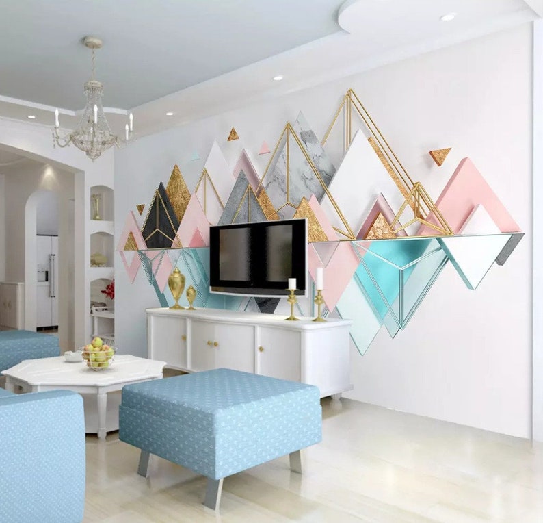 Three-dimensional Triangular Metal Glass Geometric TV | Etsy