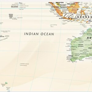 Elegant Light Color Version of the World Map Nursery Wallpaper, Vintage ...