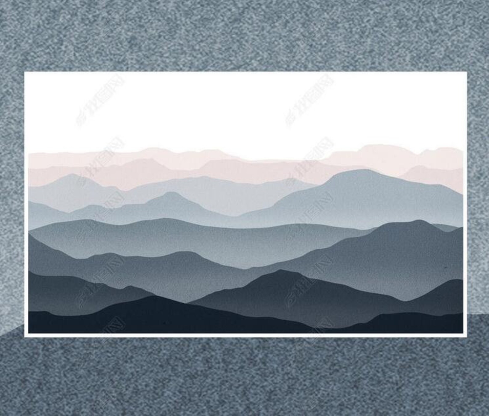 Ombre Mountains Mural Wallpaper Geometry Mountain Landscape - Etsy