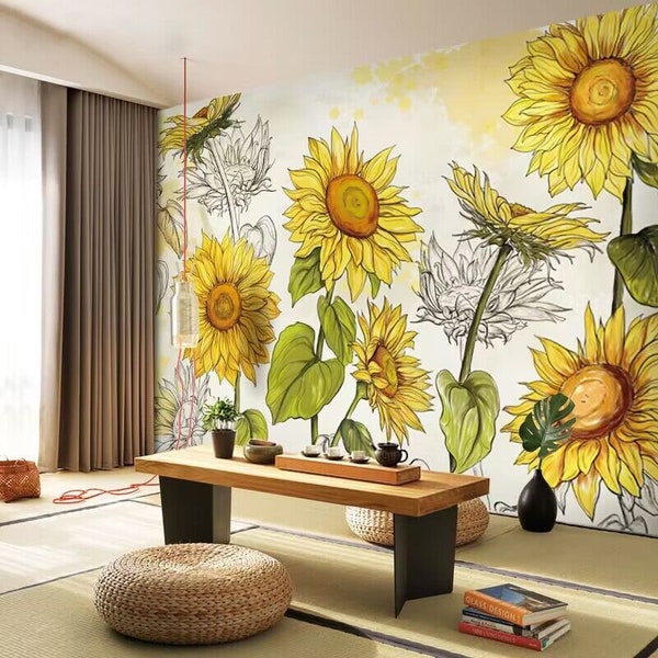 Sunflower Wallpaper - Etsy