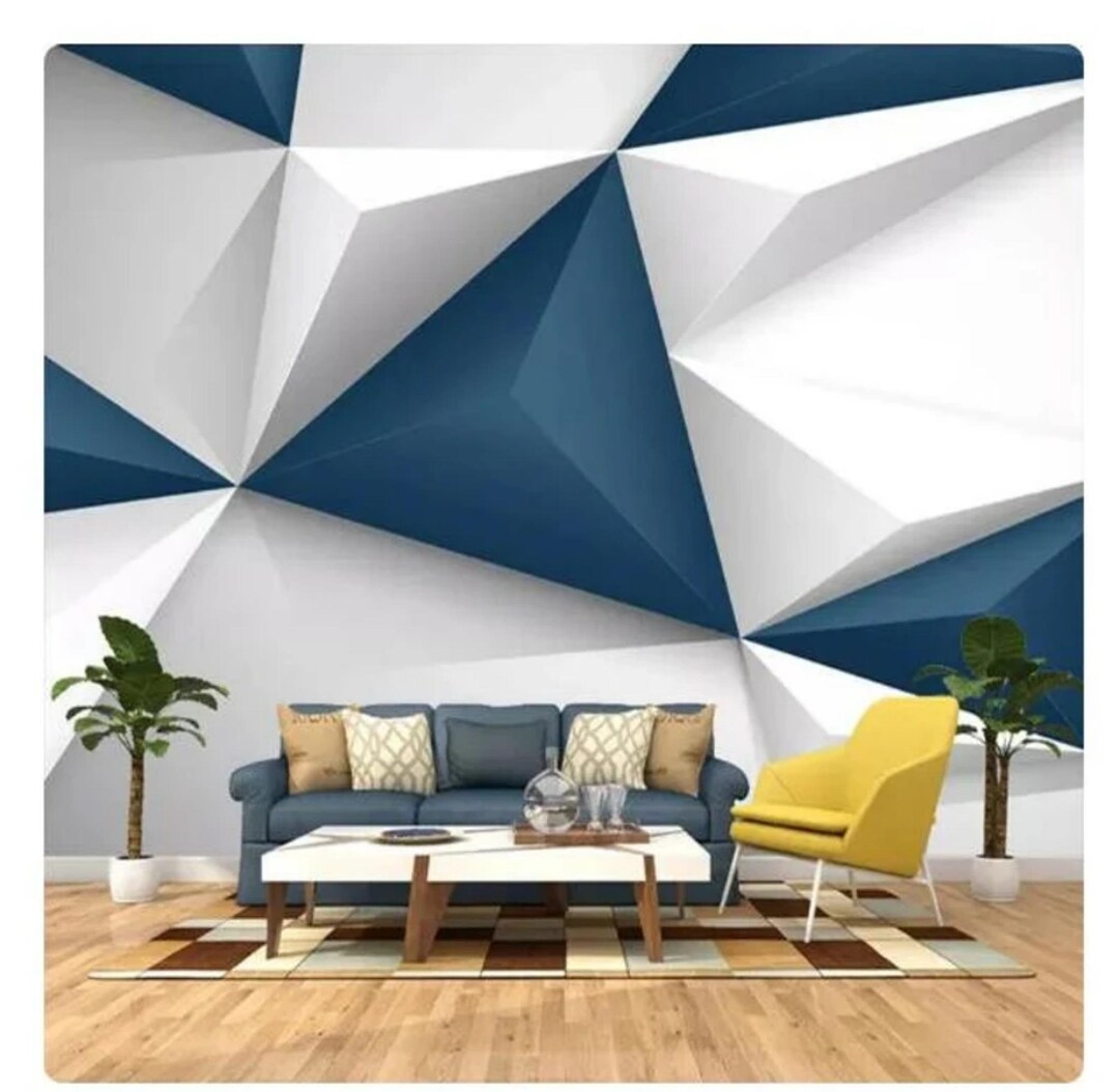 3D Stereo Triangle Geometric Pattern Geometry Wallpaper Home Decor Wall ...