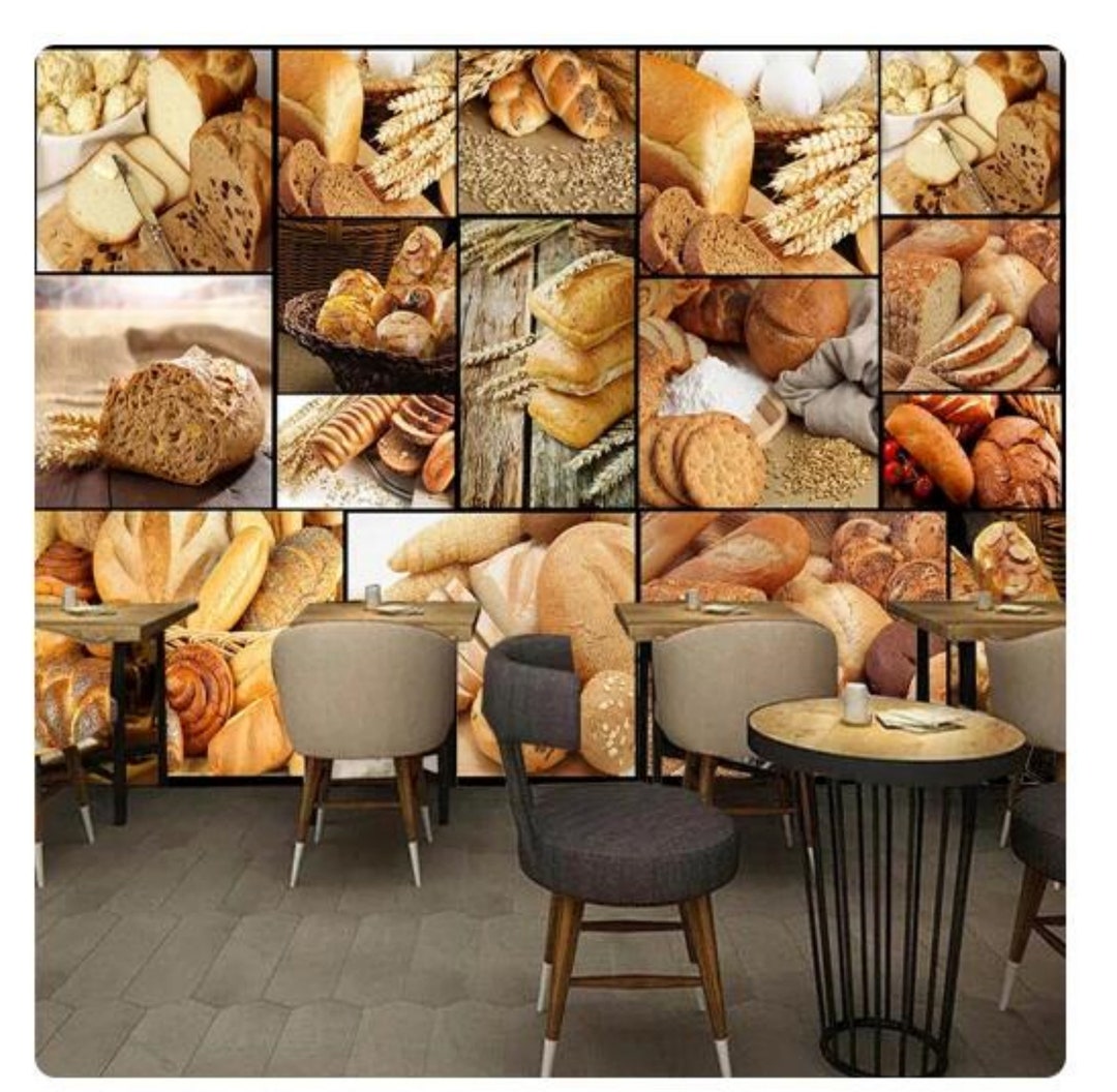 Bakery Cafe Wallpaper Mural: European Bread & Dessert Decor - Etsy Canada