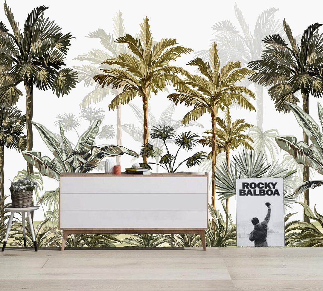 Huge Coconut Tree Forest Wallpaper Wall Mural Home Decor for Living ...