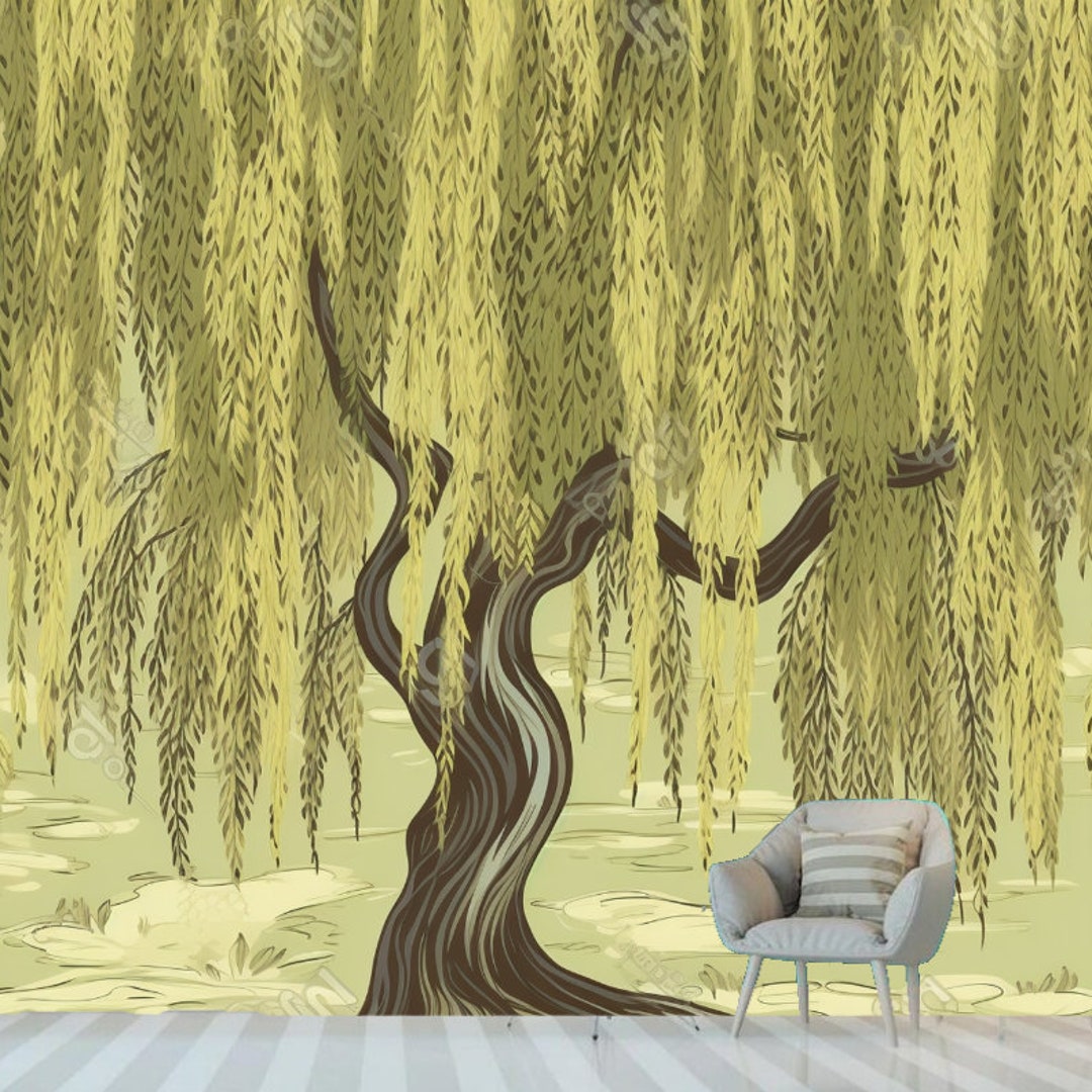 Willow Tree With a Thick Trunk Wallpaper Wall Mural Wall Decor for ...