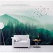 Ombre Mountains Trees Forest Mural Wallpaper Handpainted Pine - Etsy