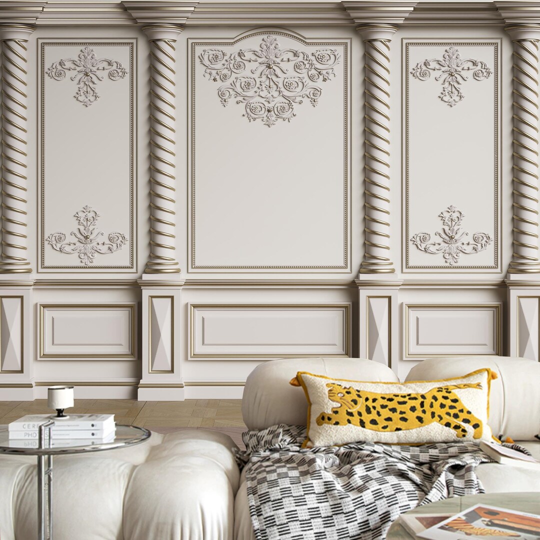 Classic Interior Wall With Mouldings Roman Column Wallpaper Wall Mural ...