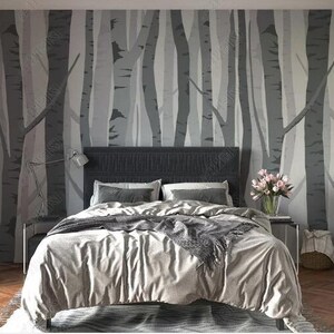 Northern European Trees Forest Wallpaper Wall Murals Home Decor - Etsy