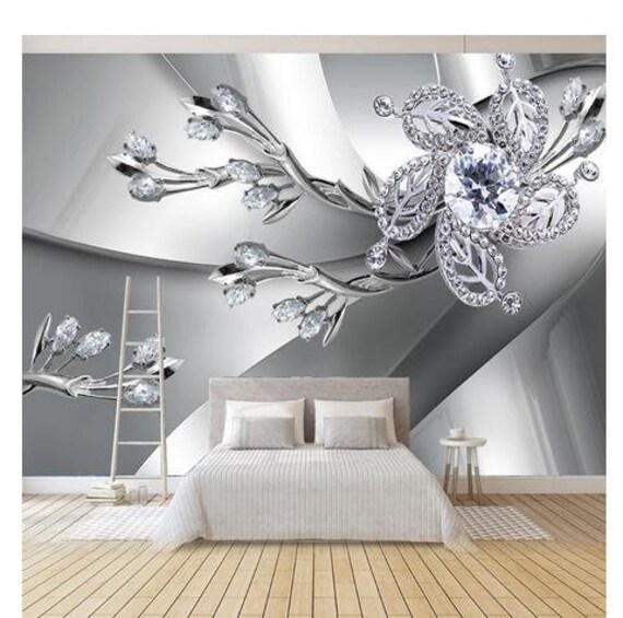 Custom Wall Cloth Wall Painting Modern Creative Art 3D Diamond | Etsy