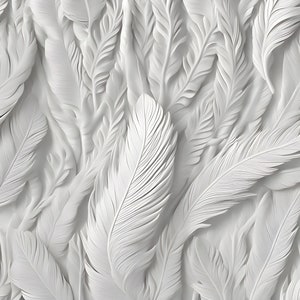 White Feather Wallpaper Wall Mural Home Decor for Living Room Bedroom ...