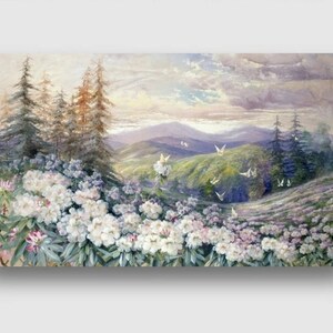 Oil Painting Abstract Countryside Landscape Wallpaper Wall Mural ...