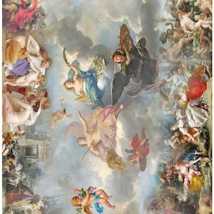 Europen Style Luxury Angels Ceiling Living Room Theme Hotel Wallpaper ...