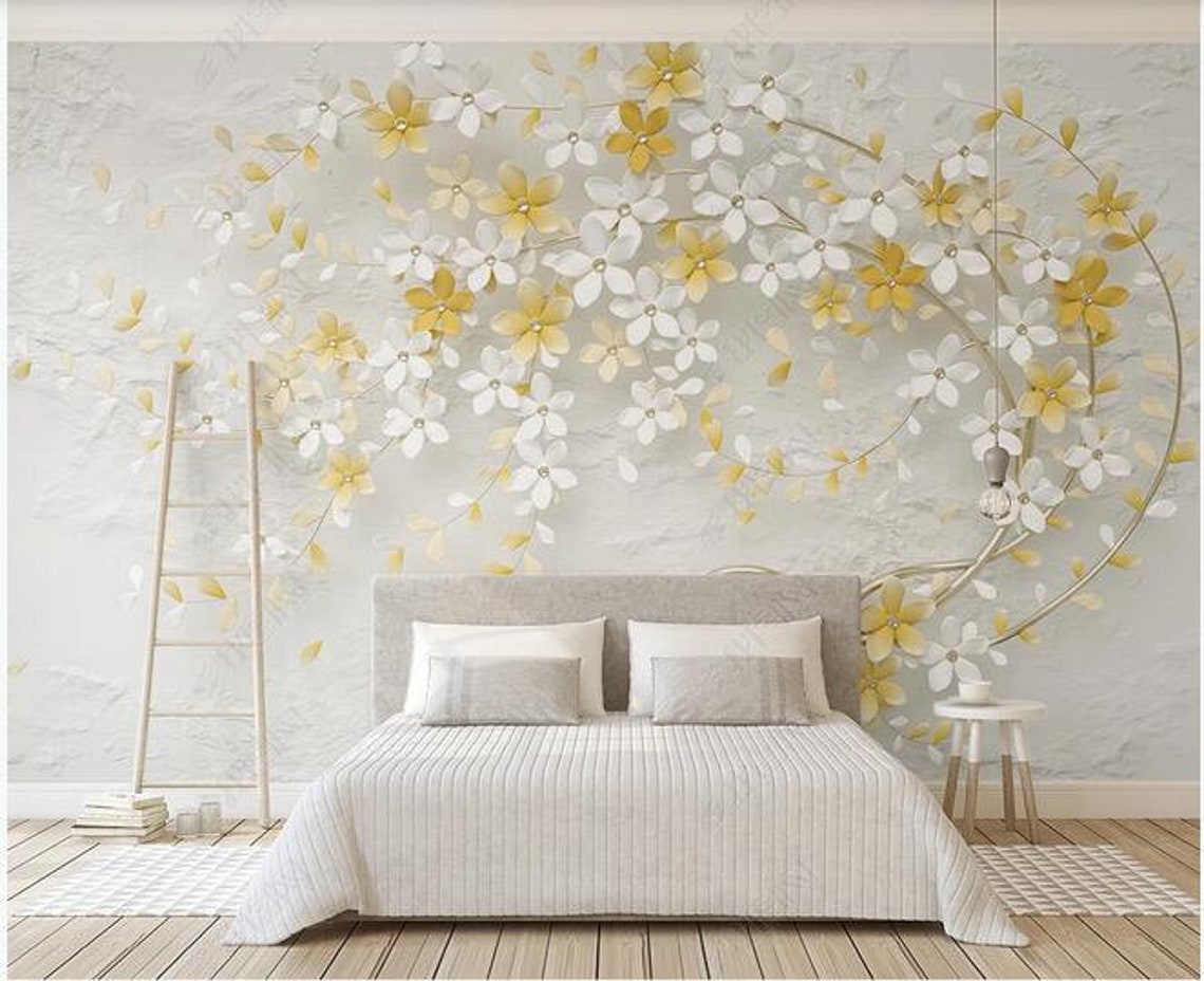 3D Wallpaper Modern Abstract Art Relief Rose Flowers Photo | Etsy