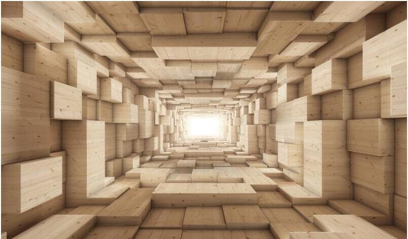 Modern Abstract Stereoscopic Space Brick Wallpaper 3D Space - Etsy