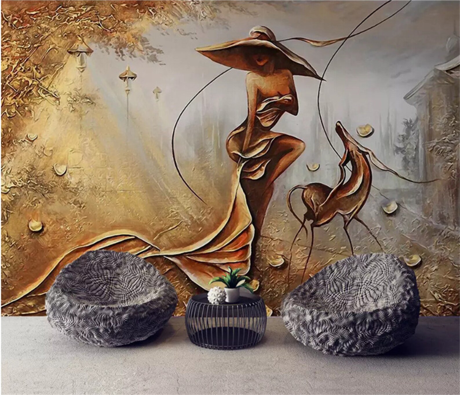 Abstract Custom Wall Paper 3D European Stereoscopic Embossed - Etsy