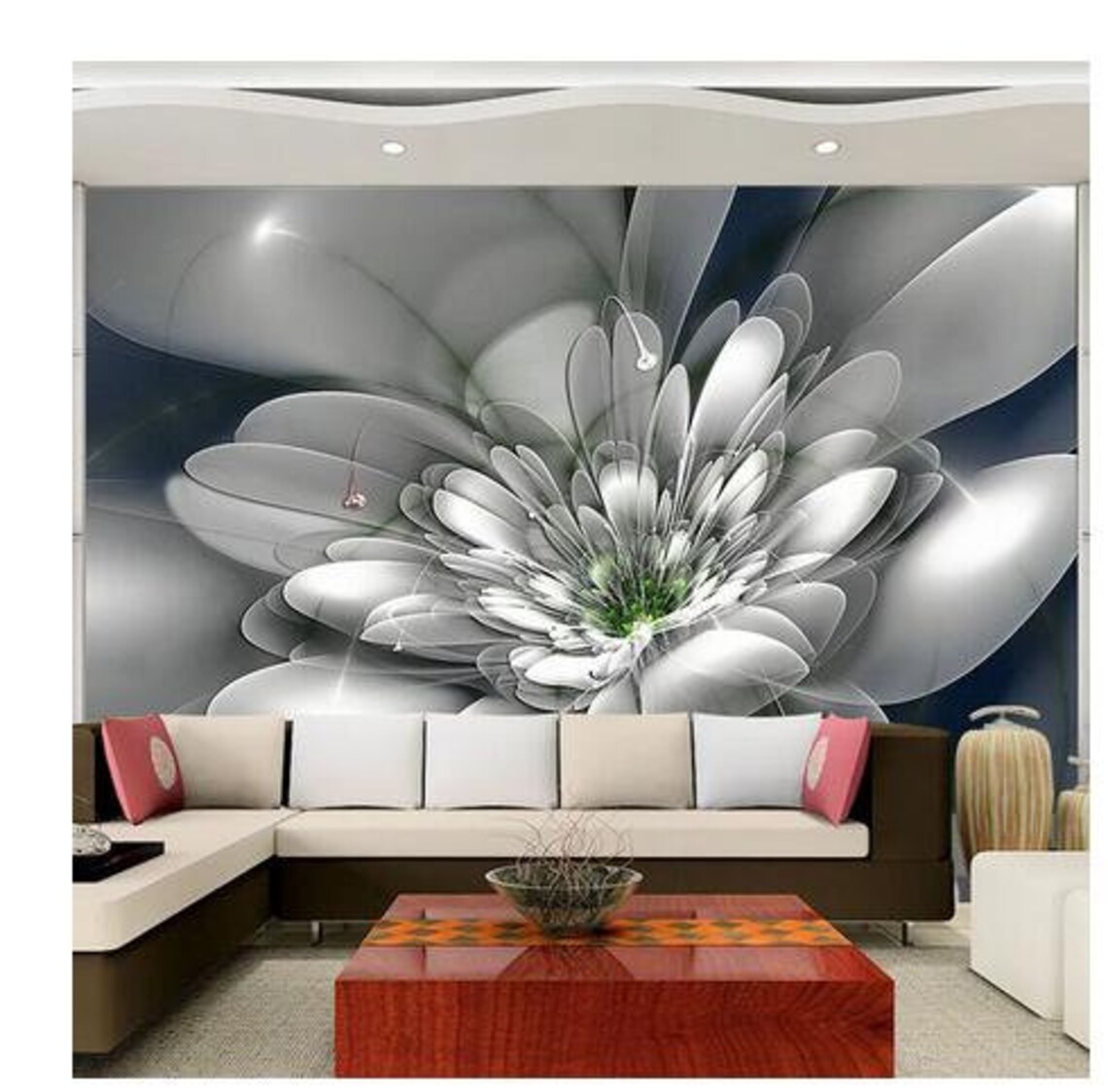 Custom 3D Wall Murals Modern Creative Transparent Flower Photo - Etsy