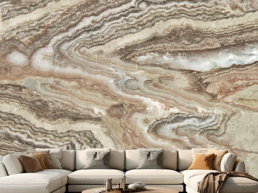 Simple Yellow Marble Wallpaper Wall Mural Home Decor for Living Room ...