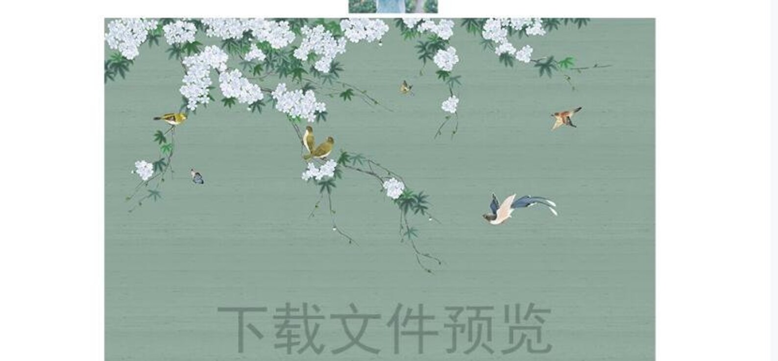 Chinoiserie Hanging Cherry Tree Wallpaper Flying Birds Home | Etsy