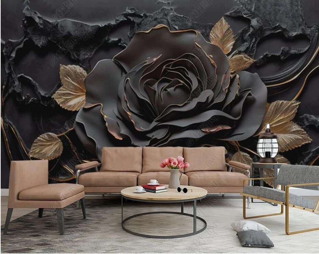 3D Roses Flowers Floral Wallpaper Wall Mural, Roses Flowers Wall Mural ...