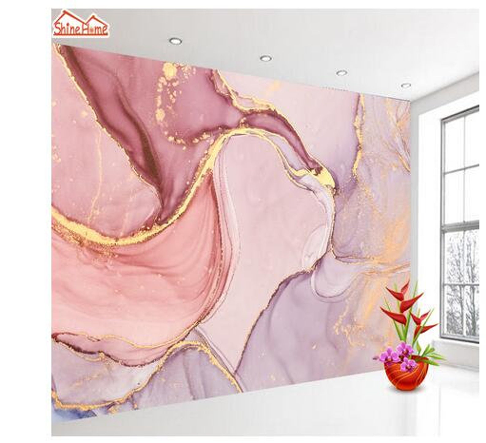 Marble Pattern Wallpaper Mural Wallpapers for Living Room Cafe | Etsy