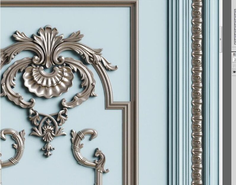 European Luxury Style Light Blue Plaster Texture Mirror - Etsy