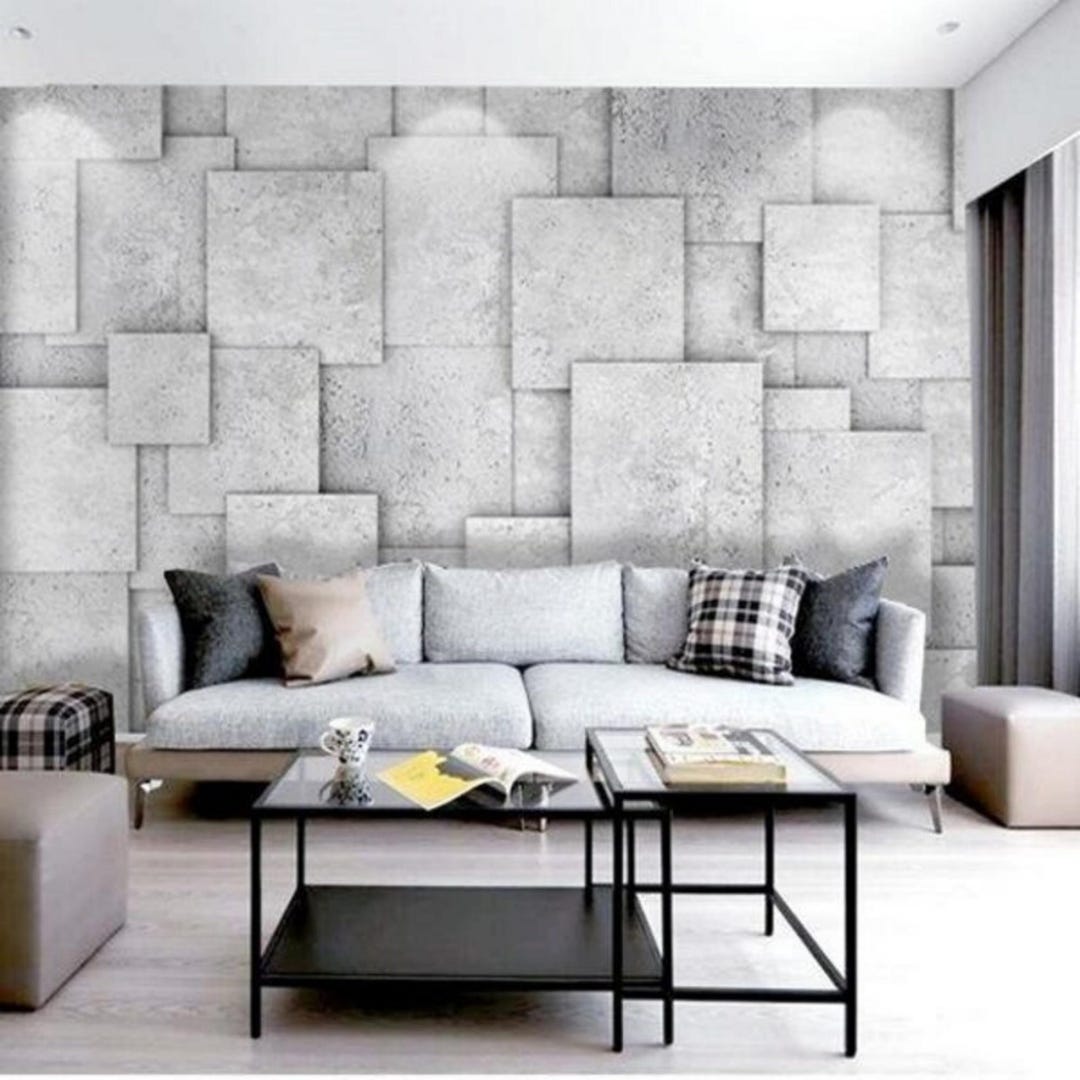 3D White Stones Simple Stones Wallpaper Wall Murals Home Decor - Etsy