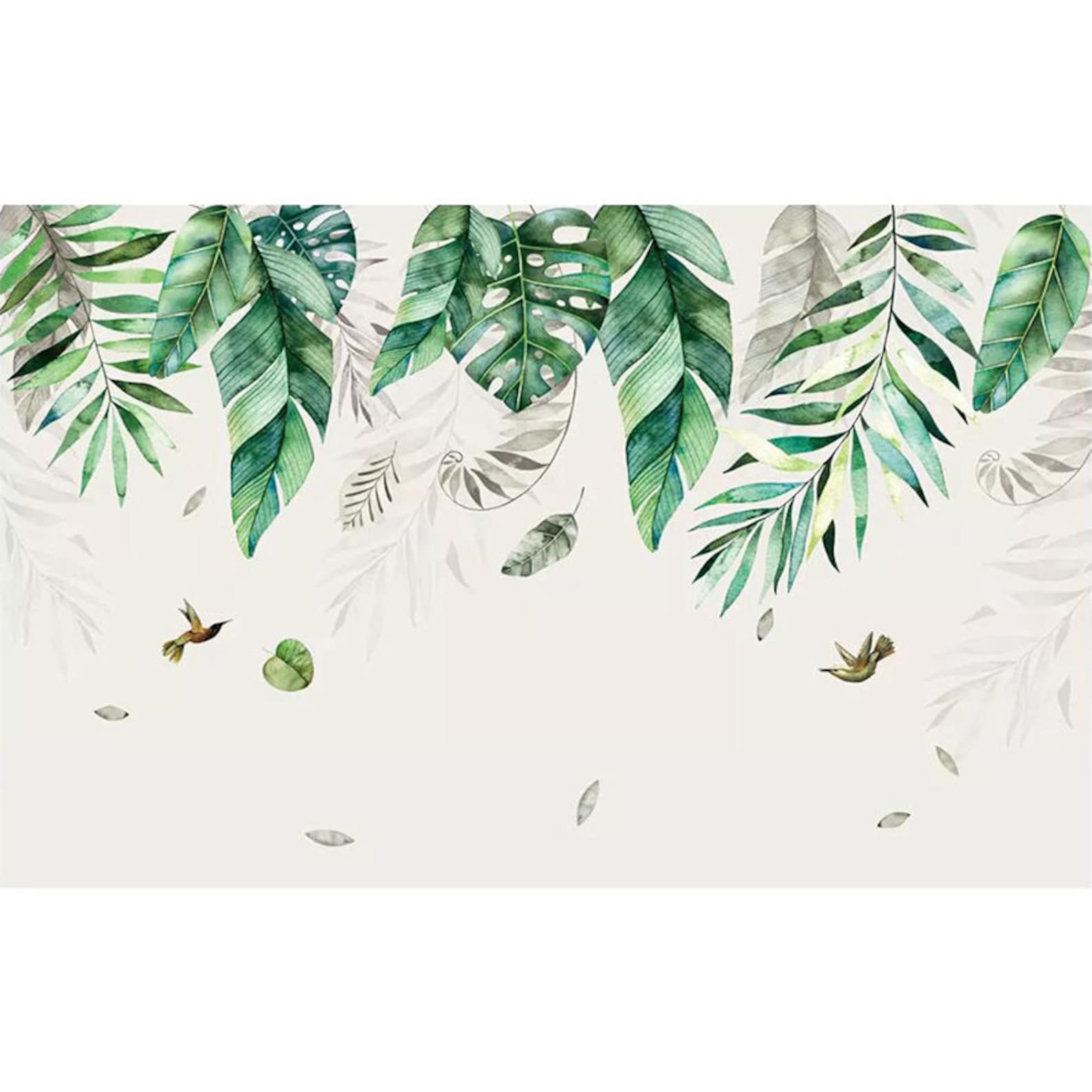 Hanging Spring Green Leaves Wallpaper Wall Mural Fresh Vine - Etsy