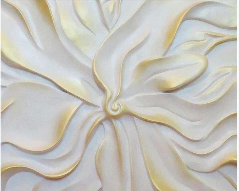 3D European Stereoscopic Embossed Golden Flower Wallpaper | Etsy