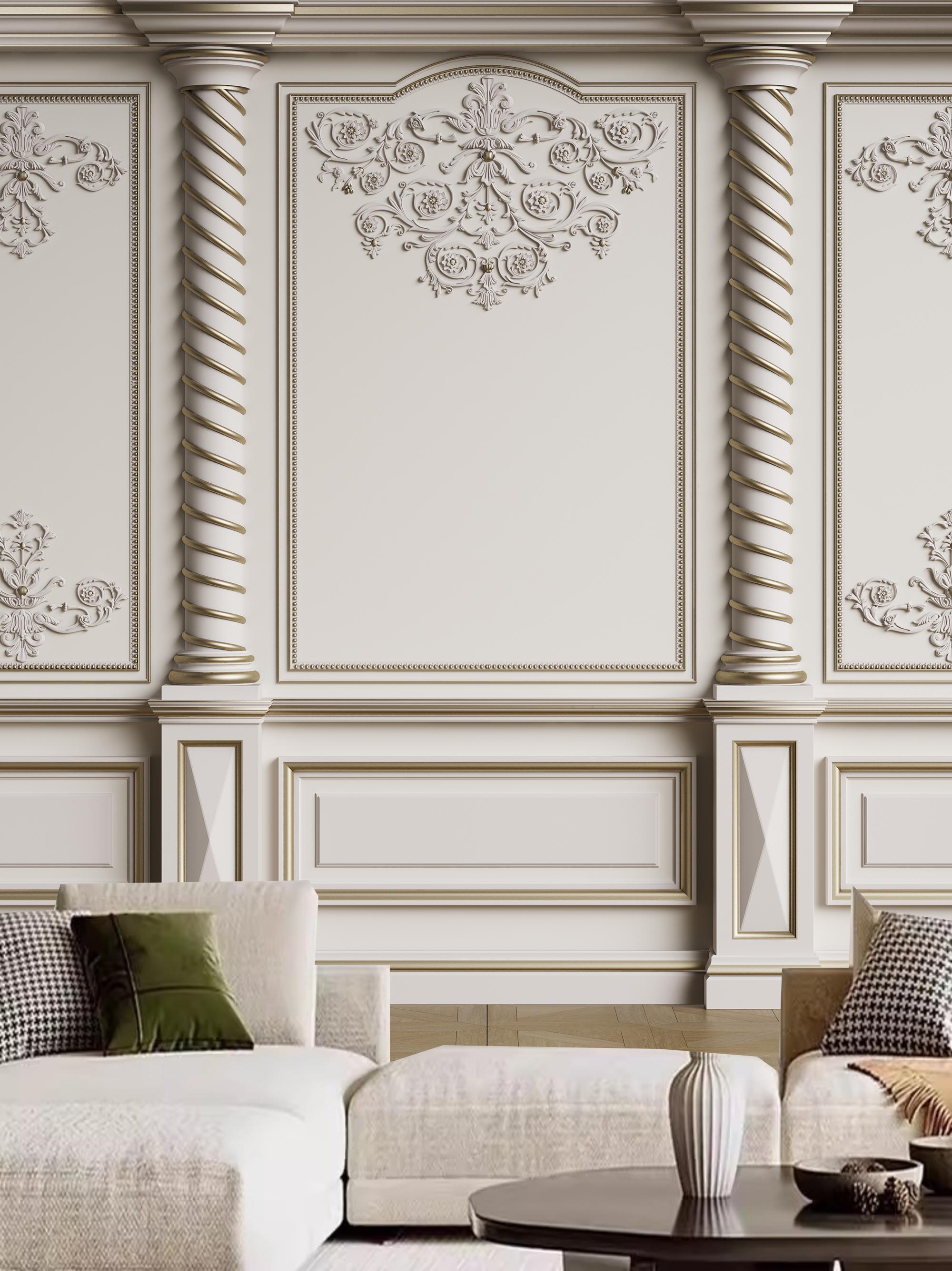 Classic Interior Wall With Mouldings Roman Column Wallpaper Wall Mural ...