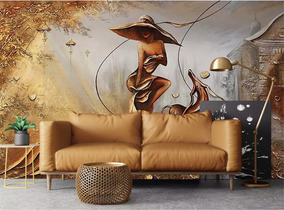 Abstract Custom Wall Paper 3D European Stereoscopic Embossed - Etsy