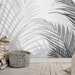 Grey Palm Leaves Wallpaper Wall Murals Home Decor - Etsy