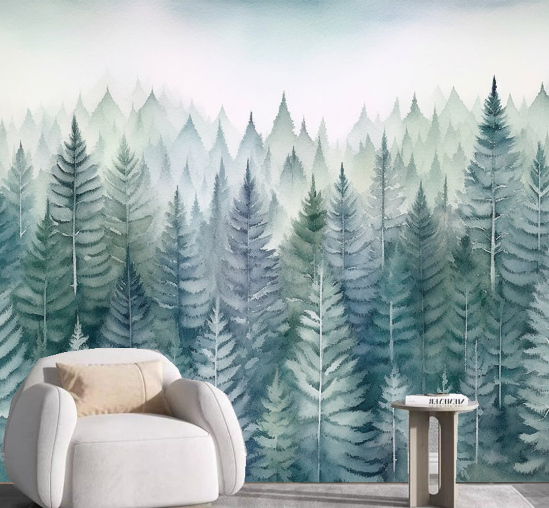Tropical Rainforest Pine Trees Forest Wallpaper Wall Mural Wall Decor ...