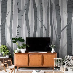 Northern European Trees Forest Wallpaper Wall Murals Home Decor - Etsy
