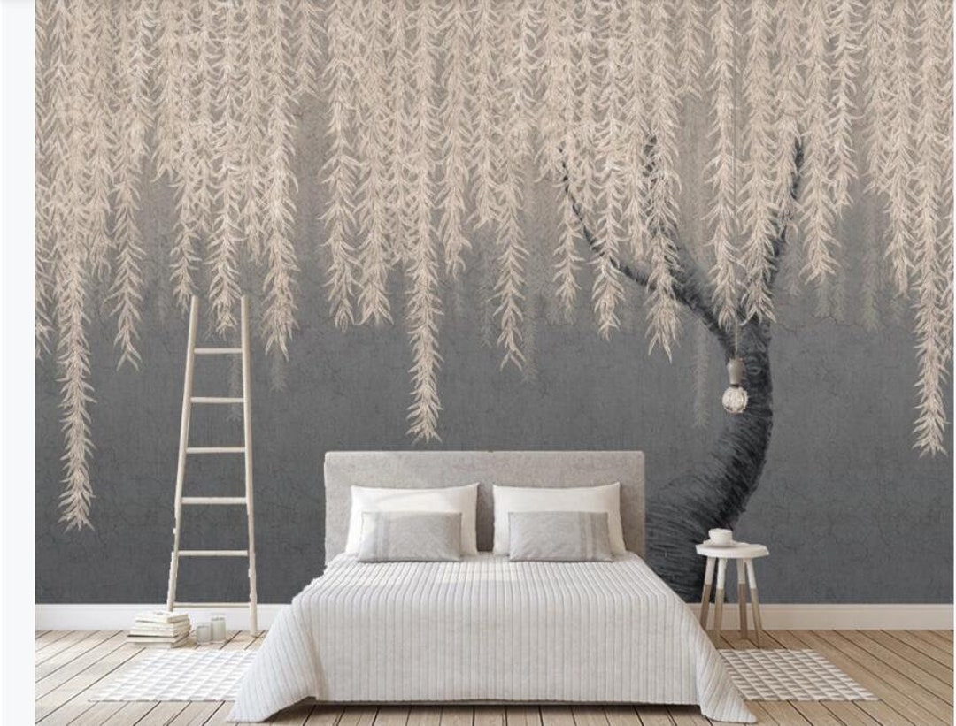 Abstract Willow Tree Wallpaper Mural: Living Room Wall Decor - Etsy