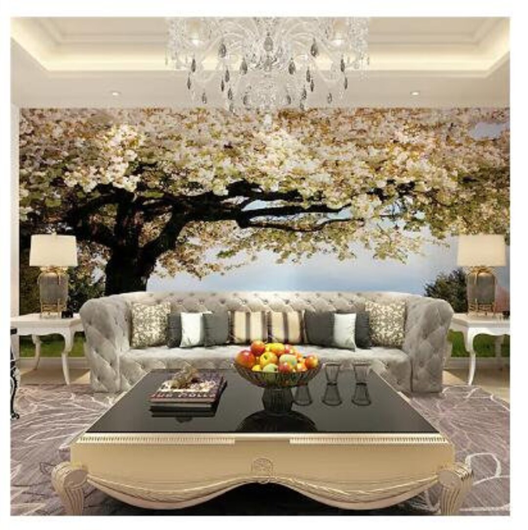 Tree Flower Huge Tree Wallpaper Wall Murals Home Decor - Etsy