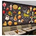 Blackboard Graffiti Food Mural Wallpaper Cake Shop Cafe Hamburger Shop ...