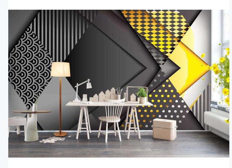 Custom Photo Wallpaper 3D Personality Geometry Pattern Living - Etsy UK
